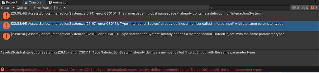Cs0111 And Cs0101 Errors Unity Engine Unity Discussions