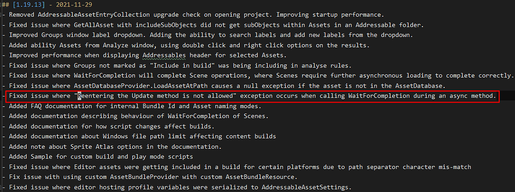 "Reentering the Update method is not allowed" exception when using WaitForCompletion - Unity ...