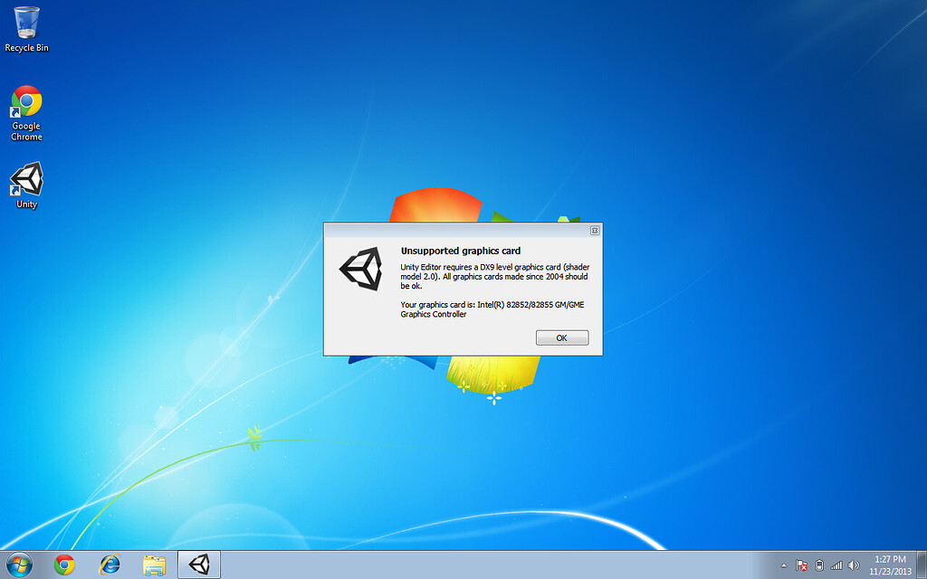 Unity on Intel 82852/82855 GM/GME Graphics Controller - Unity Engine - Unity Discussions