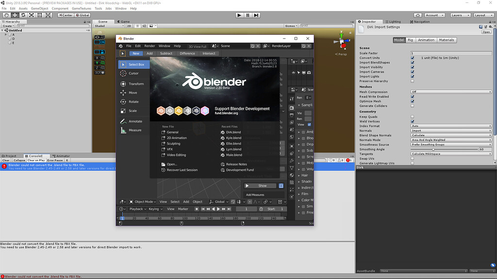 Blender 2.80 direct import - Unity Engine - Unity Discussions