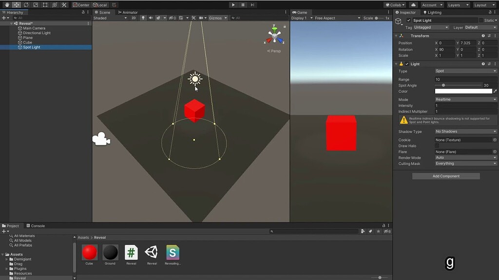 Object revealed by light - Unity Engine - Unity Discussions