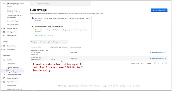 How to create subscription inside unity that will work in google play - Unity Services - Unity ...