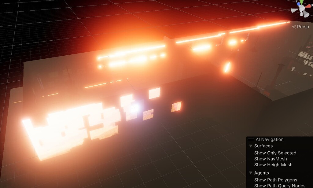 **Extremely bright spots in Unity after Lightbaking, also wrong shadows and surfaces that are ...