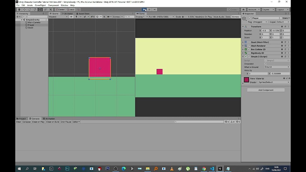 Trouble with using Physics2D.BoxCast in order to make a game object collide with another game ...