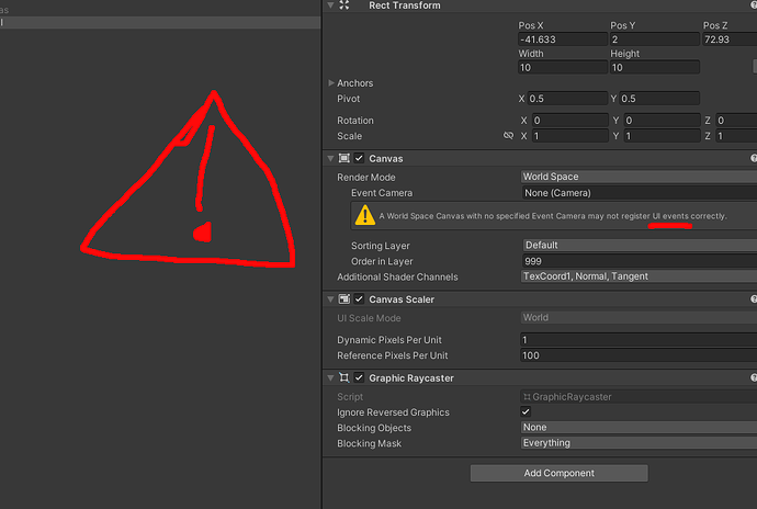 World canvas Button not clickable with raycasting - Unity Engine - Unity Discussions