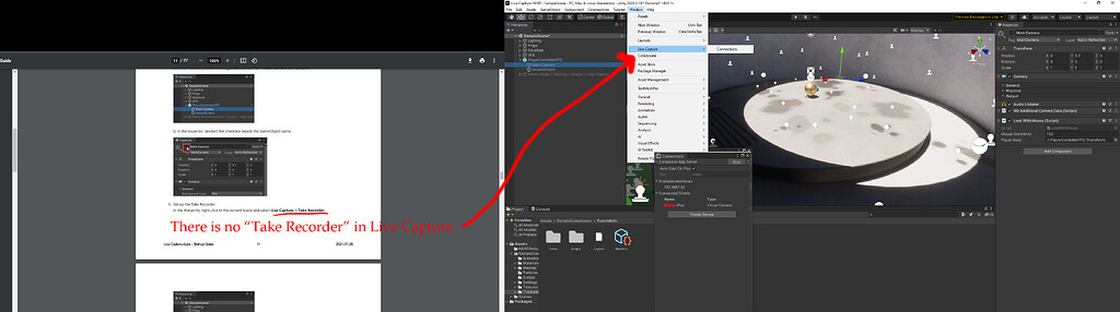 iPad Pro as external camera: Cannot find the "Take Recorder" in Live Capture - Unity Engine ...
