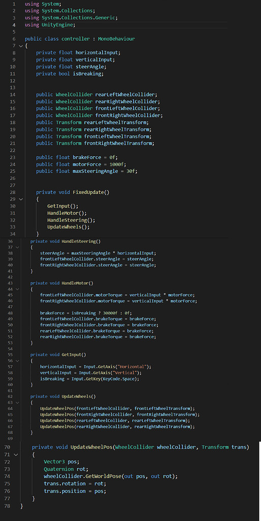 unity car script help - Unity Engine - Unity Discussions