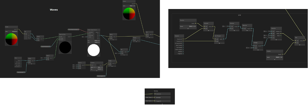 How to make these two groups of nodes work together for water shadergraph? - Unity Engine ...