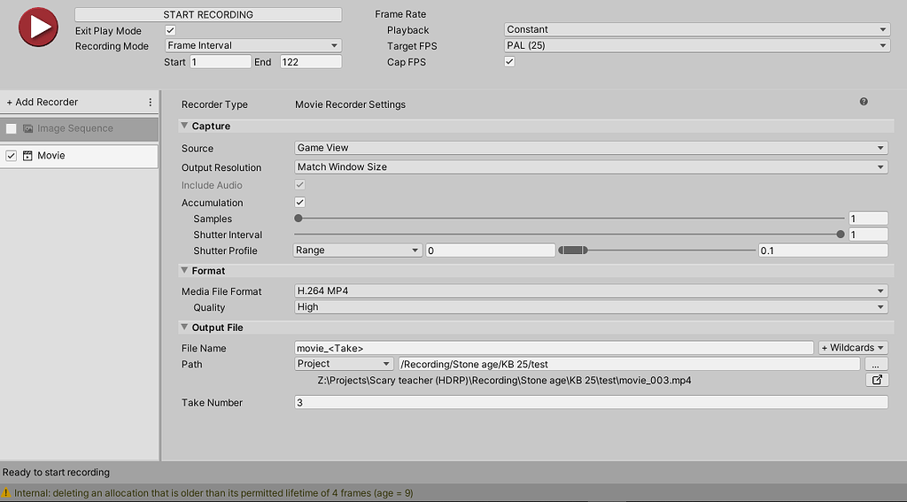 Problem With Unity Recorder Image Sequence Accumulation Unity Engine Unity Discussions 8413