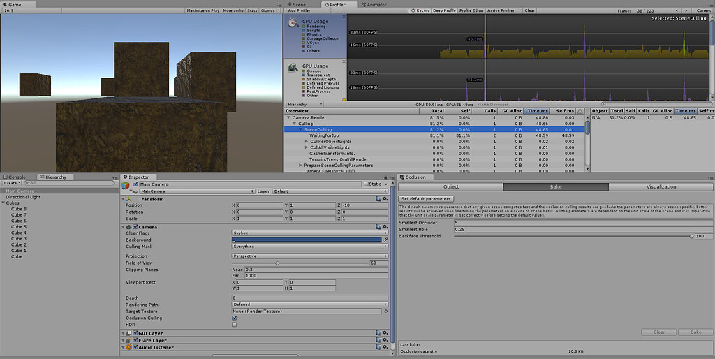 Occlusion culling CPU spike in profiler - Unity Engine - Unity Discussions