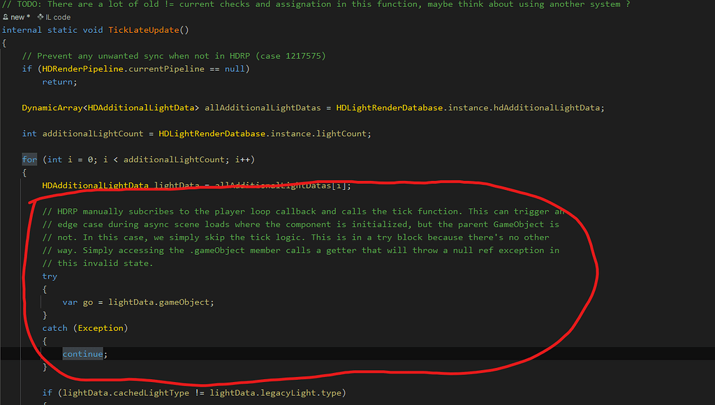 HDRP Lights exceptions in internal class - Unity Engine - Unity Discussions