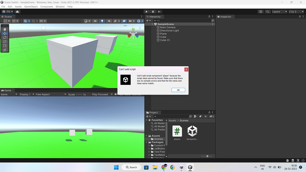 Even Though The Class And File Name Are Same It Still Shows The Same Unity Engine Unity