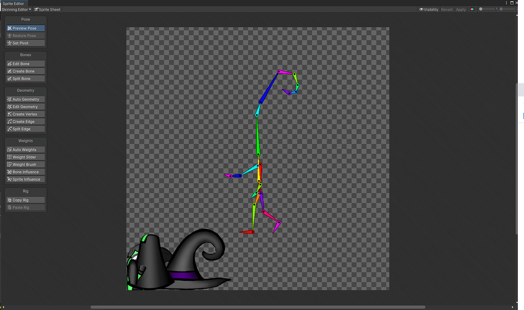 Skinning Editor moving all of the sprites to the lower left corner ...