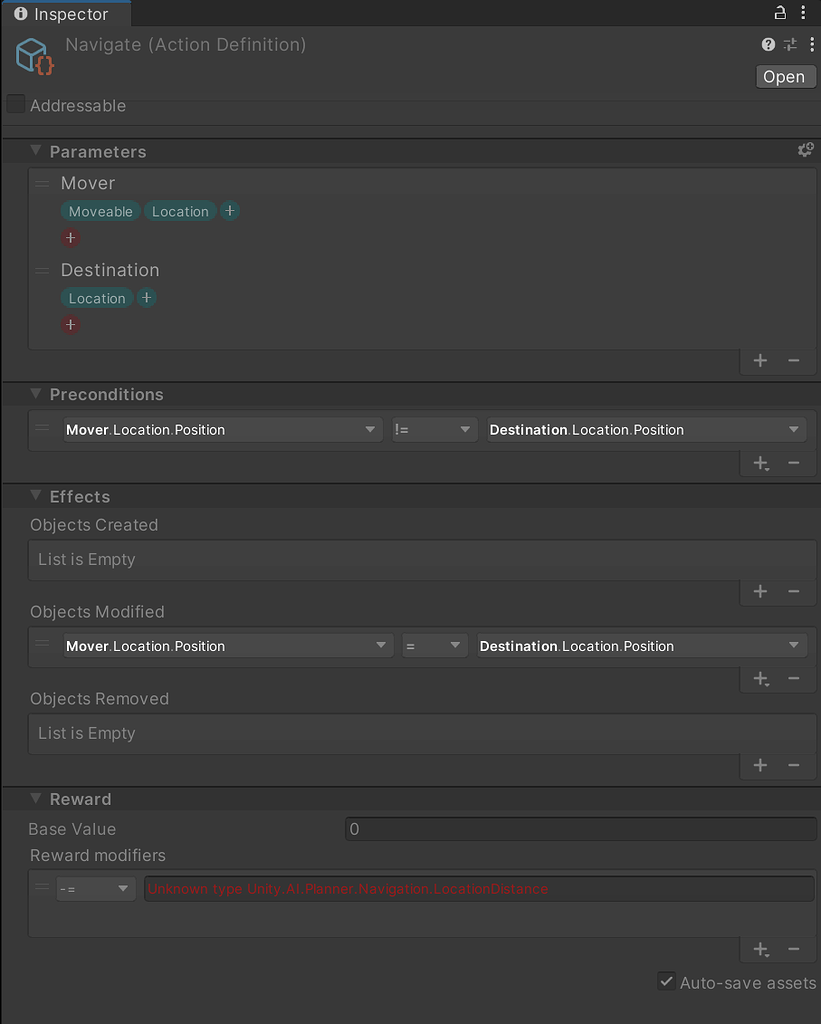 AI Planner 0.3.0-preview.3 - Unable to add RewardModifier - Unity Engine - Unity Discussions