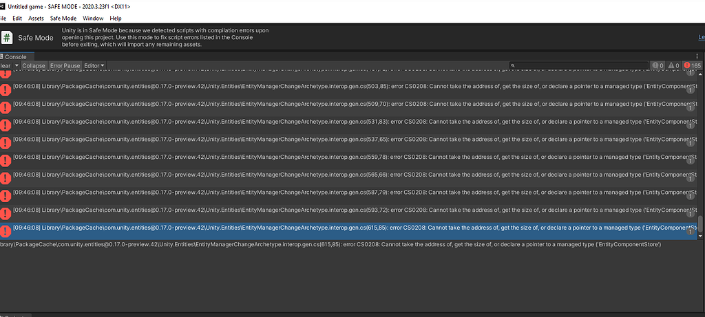 Upgrading project - Entities package error - Unity Engine - Unity Discussions
