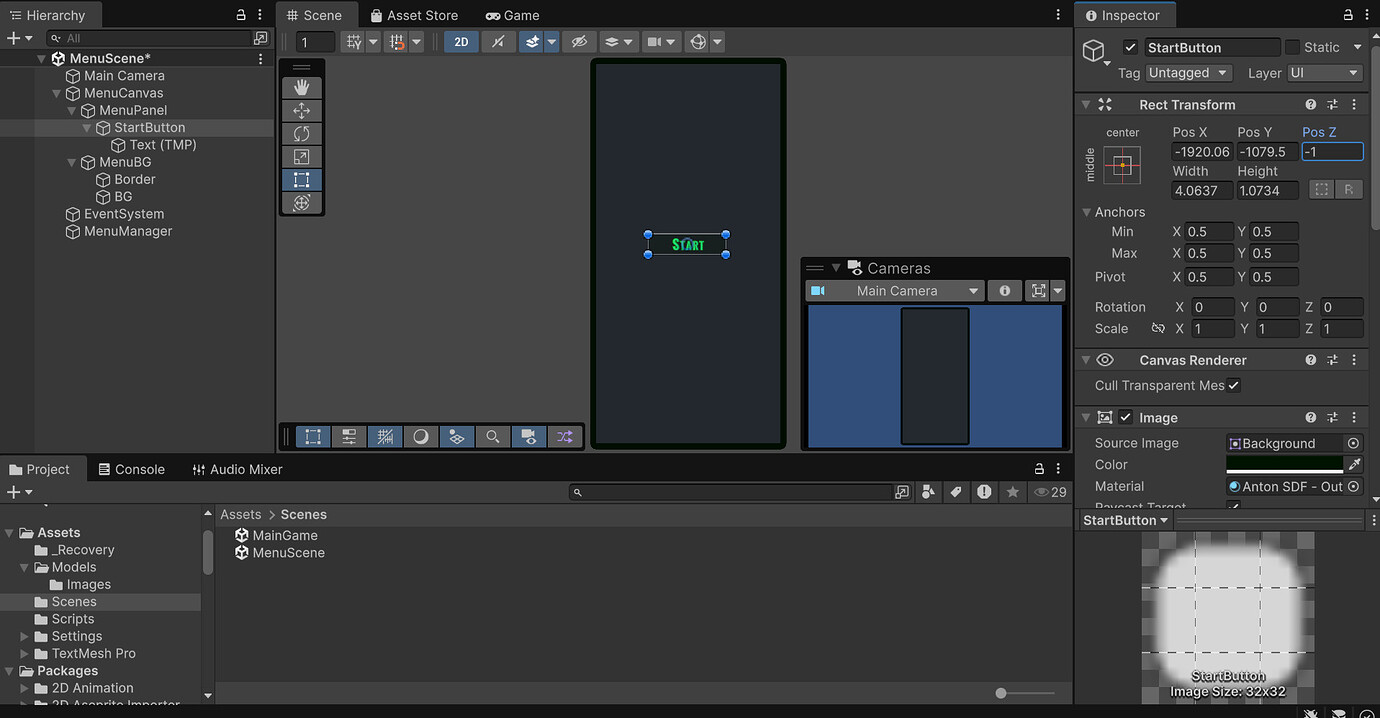 My UI-Button Not Showing - Unity Engine - Unity Discussions