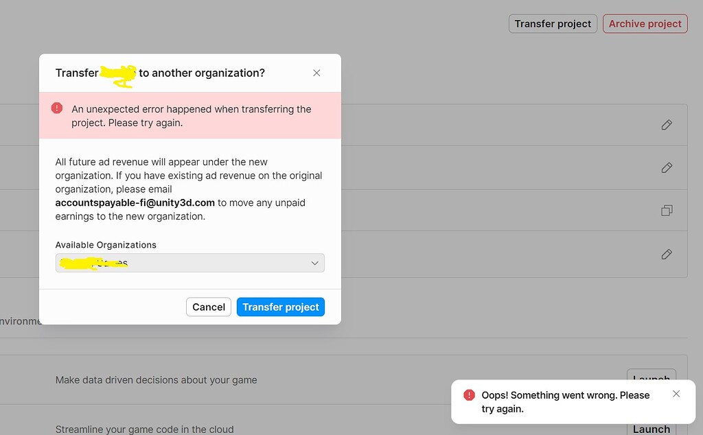 Error occurring when transferring projects - Web Resources - Unity Discussions