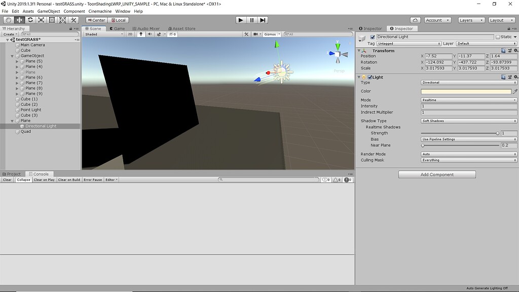 Dual side quad is not receiving directional light - Unity Engine ...