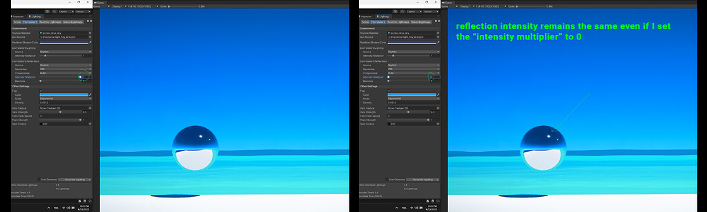 reflection intensity remains the same - Unity Engine - Unity Discussions