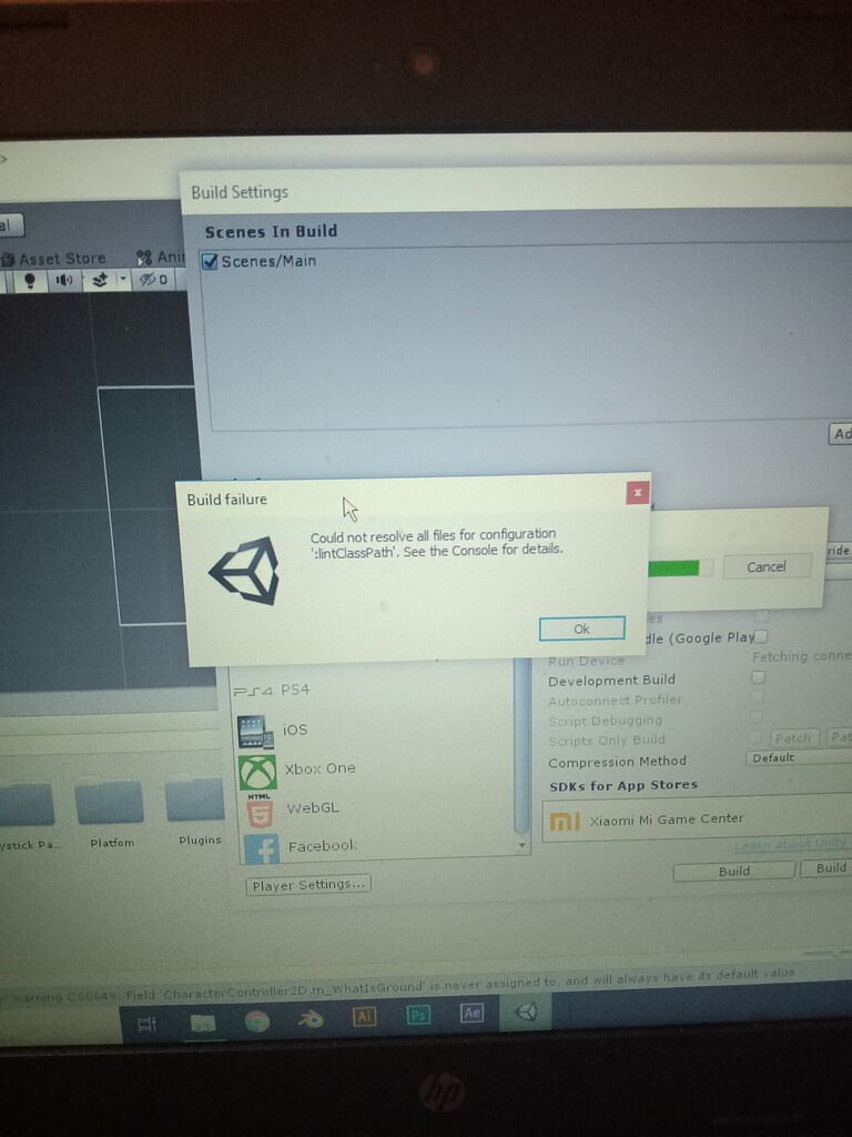 Could not resovle all files for configuration 'lintclasspath' - Unity Engine - Unity Discussions