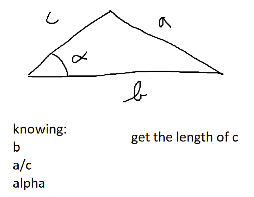 Calculate the length of a side of a triangle knowing - Unity Engine ...