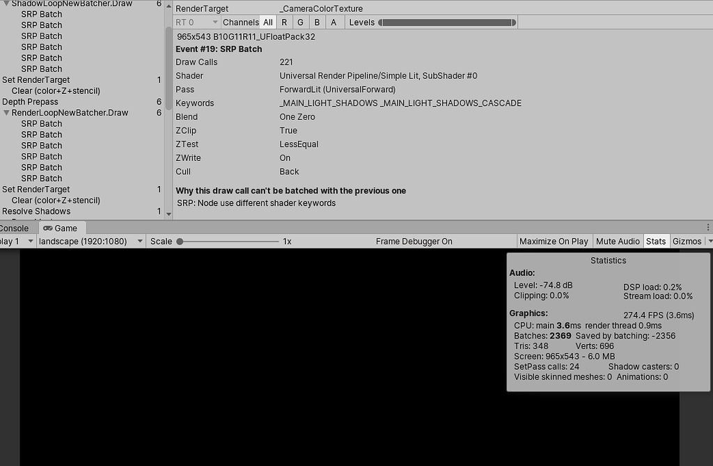 URP + SRP Batcher increases the Draw Calls by 1000 - Unity Engine - Unity Discussions