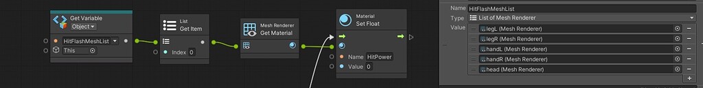 Changing float on multiple mesh renderers / materials from a list? - Unity Engine - Unity ...