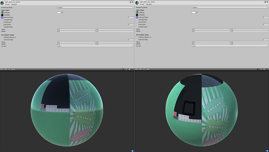 Metallic/gloss texture is not working after resizing - Unity Engine ...