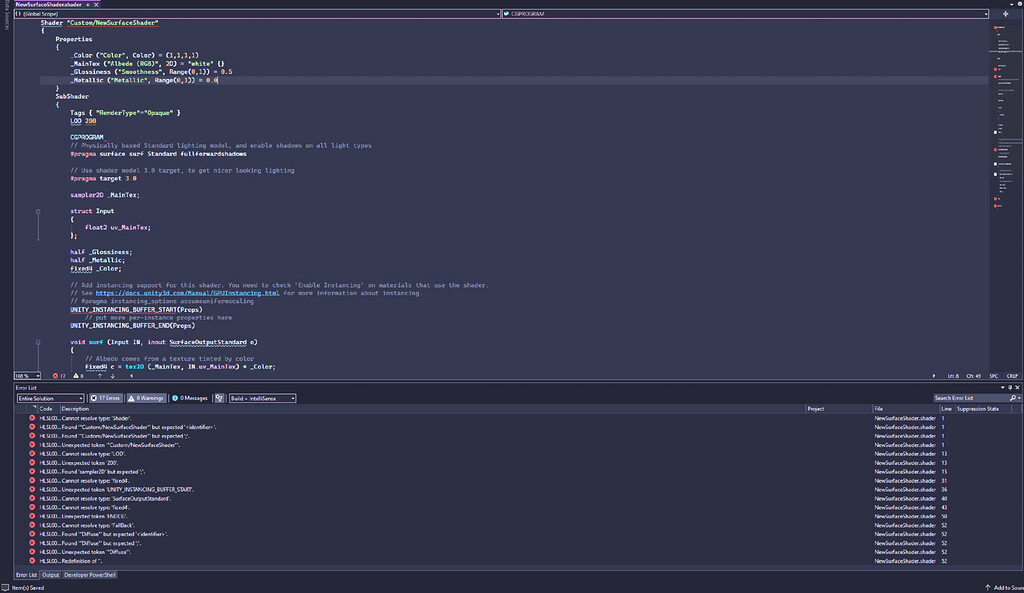 Why I Cant Use Surface Shader Unity Engine Unity Discussions 2565