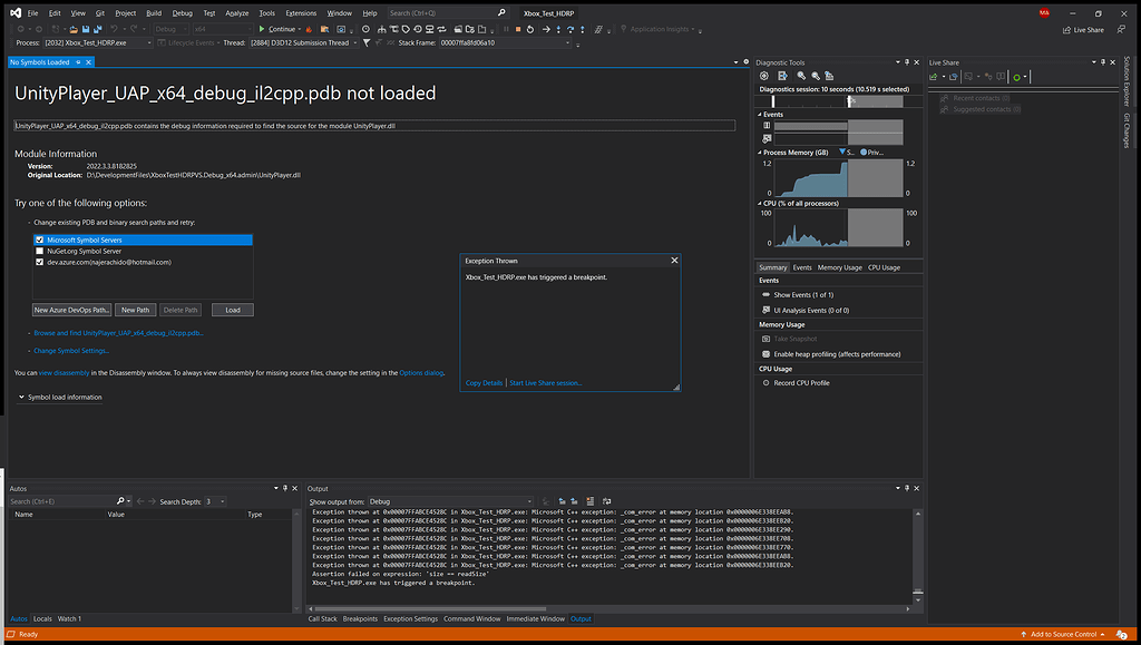 Can't build in HDRP for Xbox Series S! Lots of pdb/dll related bugs - Unity Engine - Unity ...