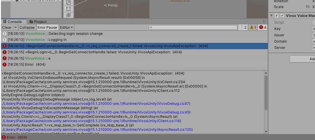 Error on loading the Vivox sample scene - Unity Services - Unity Discussions