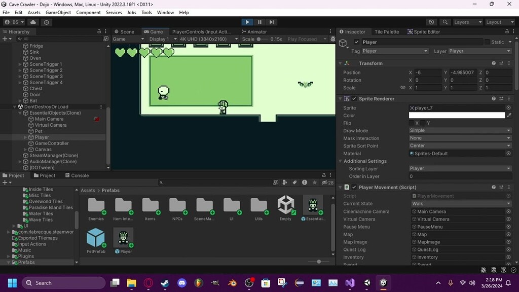 How to Get a Rigidbody2D with a BoxCollider2D to Move Right Against a Composite Tilemap Collider ...