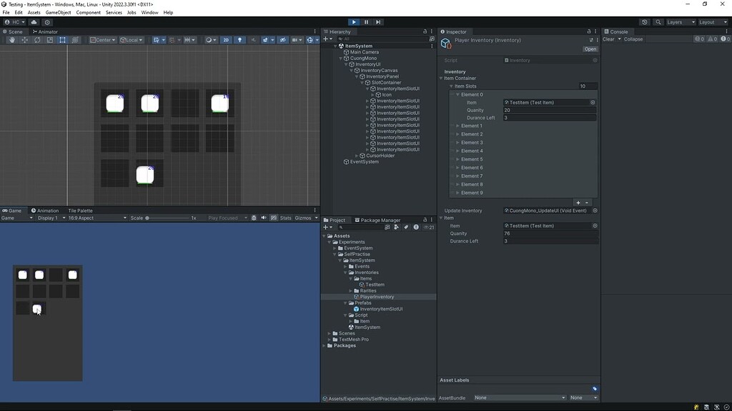 My inventory system has problems - Unity Engine - Unity Discussions