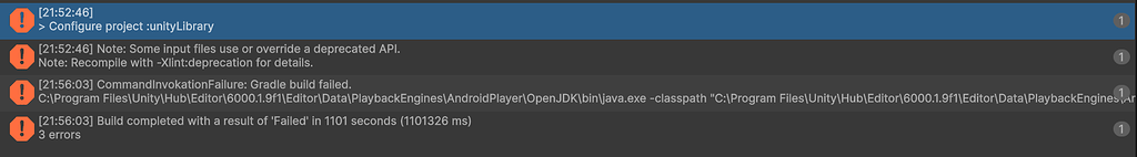 I am getting an error while trying to do APK Build - Unity Engine - Unity Discussions