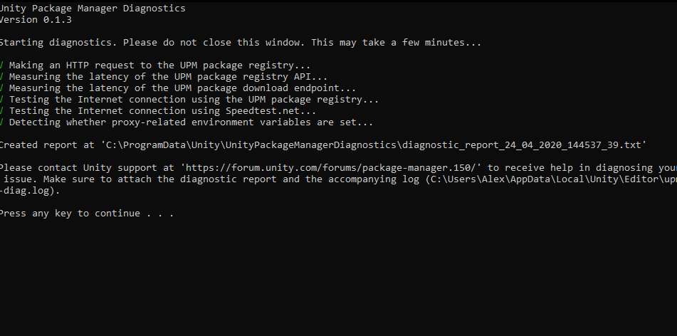 Unity Package Manager Unable To Establish Connection - Unity Engine - Unity Discussions