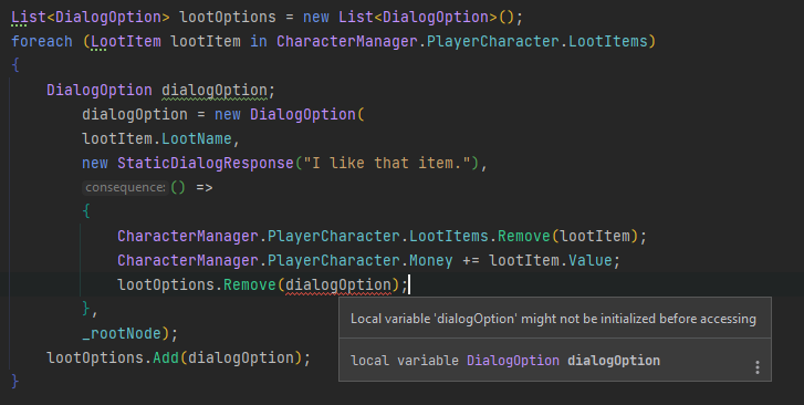 How to use an object in its constructor in a lambda expression? - Unity ...