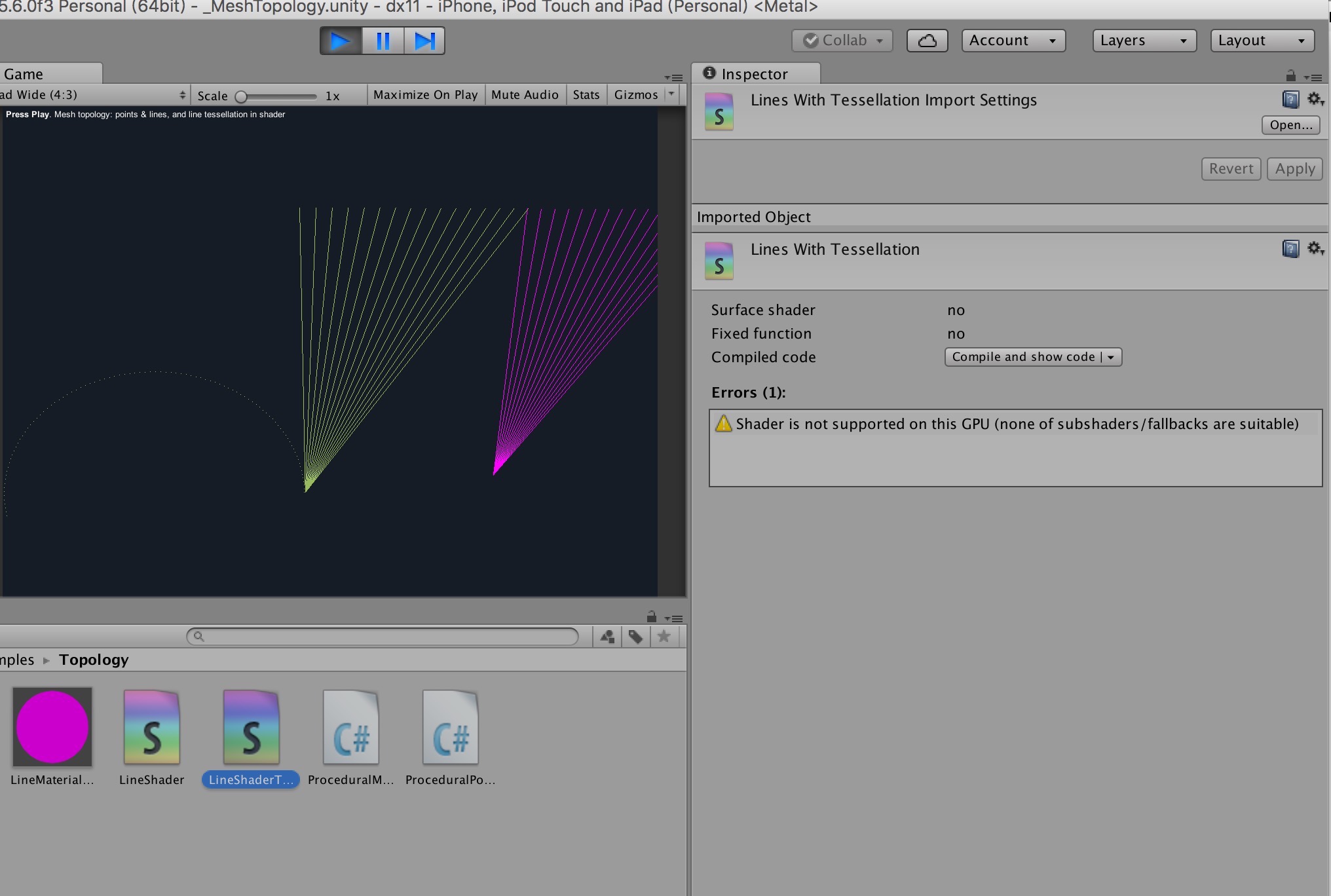 Unity560f3 Hull Shader Fail In Metal Render Unity Engine Unity 2476