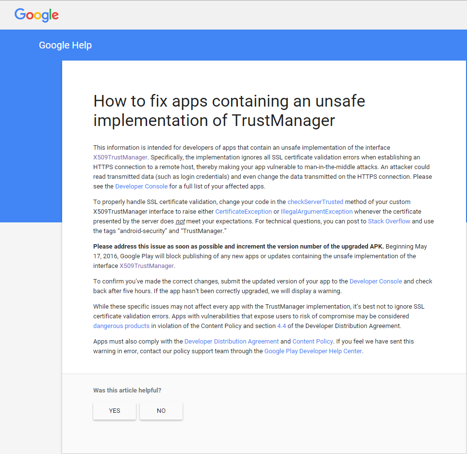 How To Fix Apps Containing An Unsafe Implementation Of Trustmanager Questions And Answers