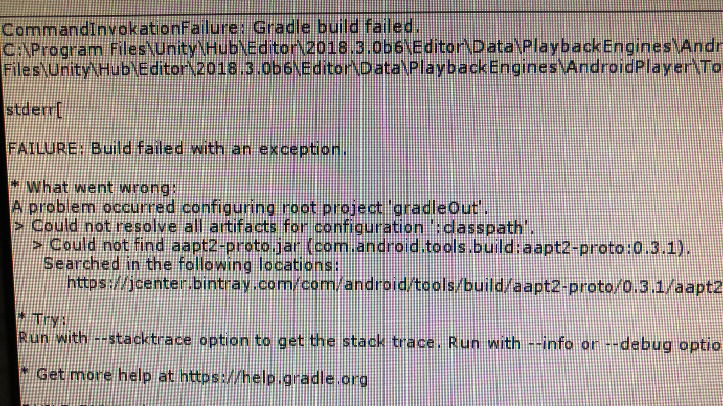 Could not find aapt2-proto.jar - Unity Engine - Unity Discussions