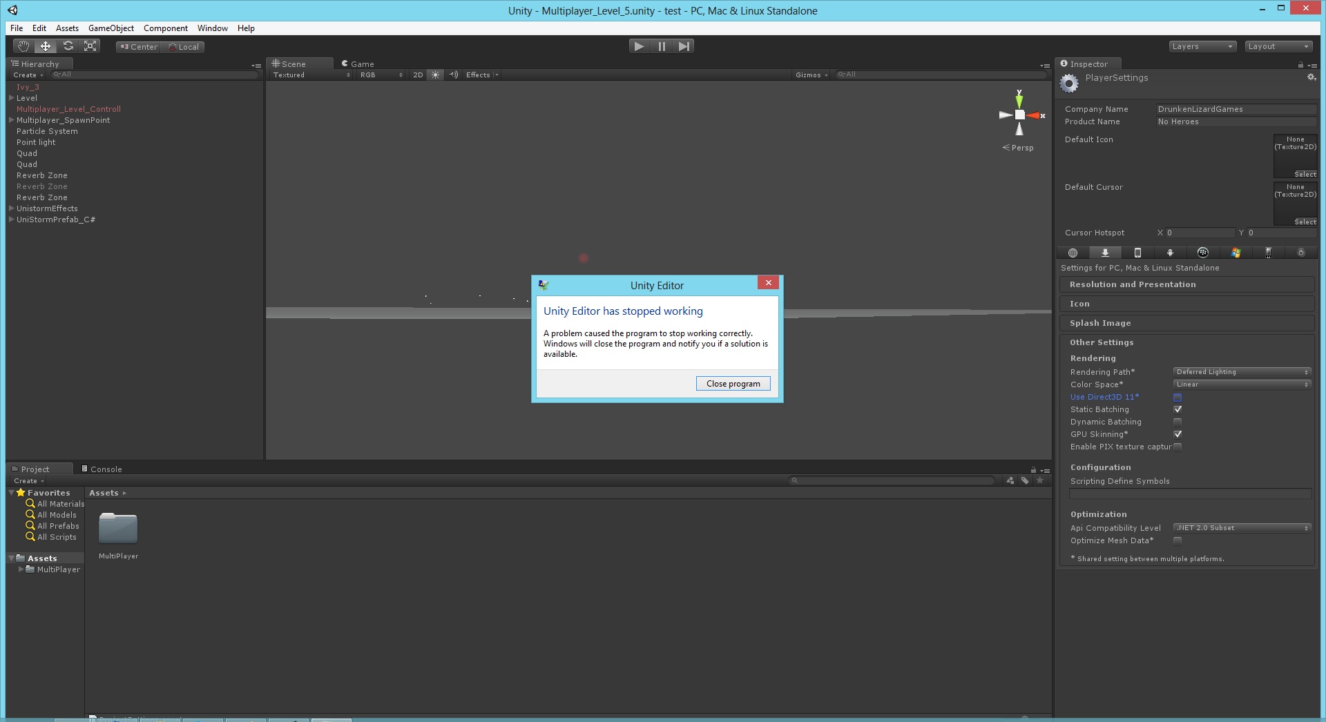 Unity keeps crashing when switching between dx9 and dx11 - Unity Engine - Unity Discussions