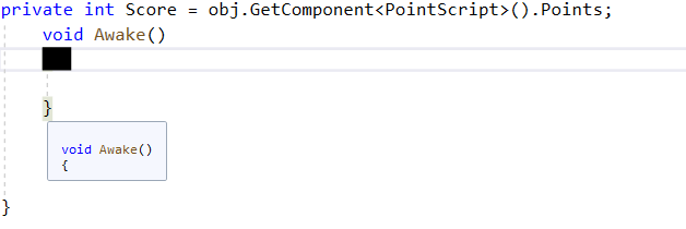 A field initializer cannot reference the non-static field, method, or property 'ScoreDisplay.obj ...