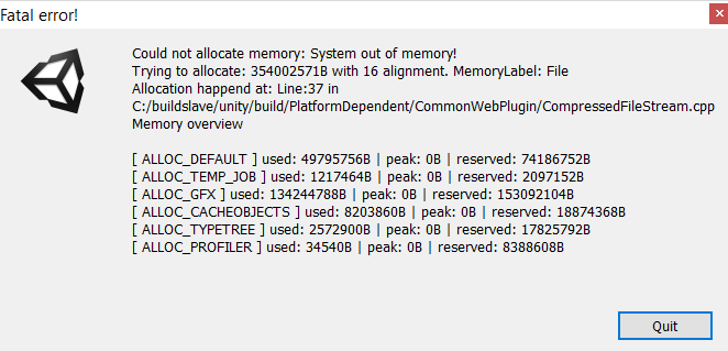 Solved Out Of Memory When Downloading Assetbundles Unity Engine Unity Discussions