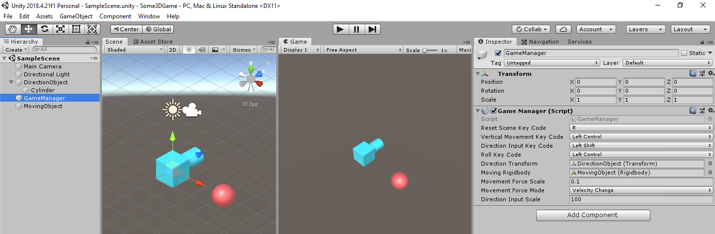 Applying force to a rigidbody relative to the direction of another ...