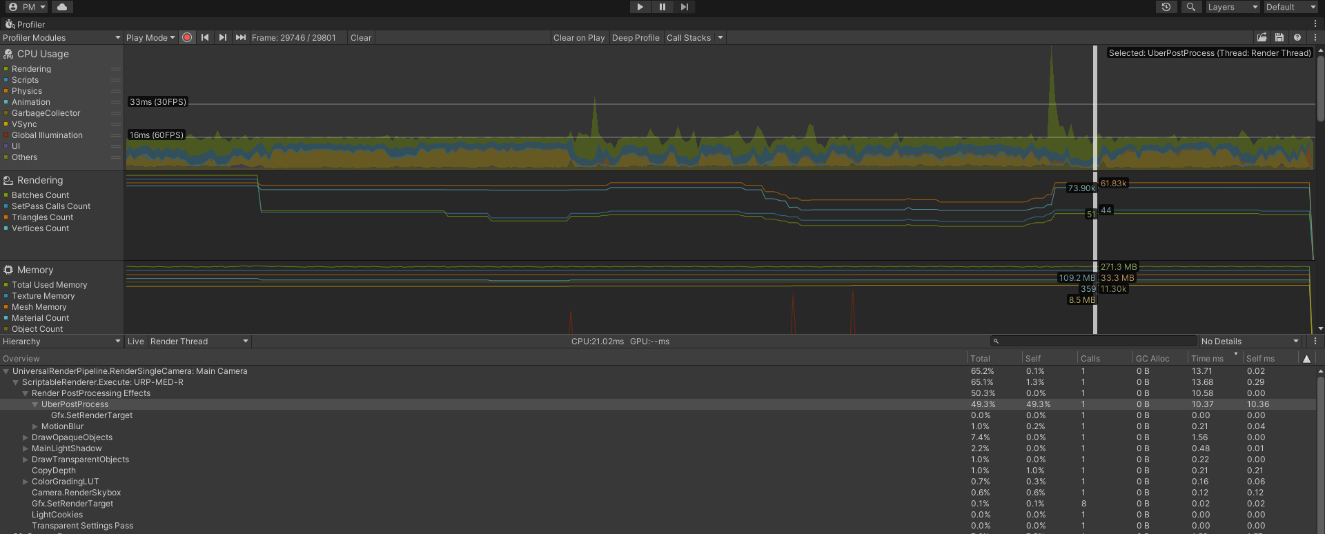 UberProcess task has really high usage even though Post Processing is disabled - Questions ...