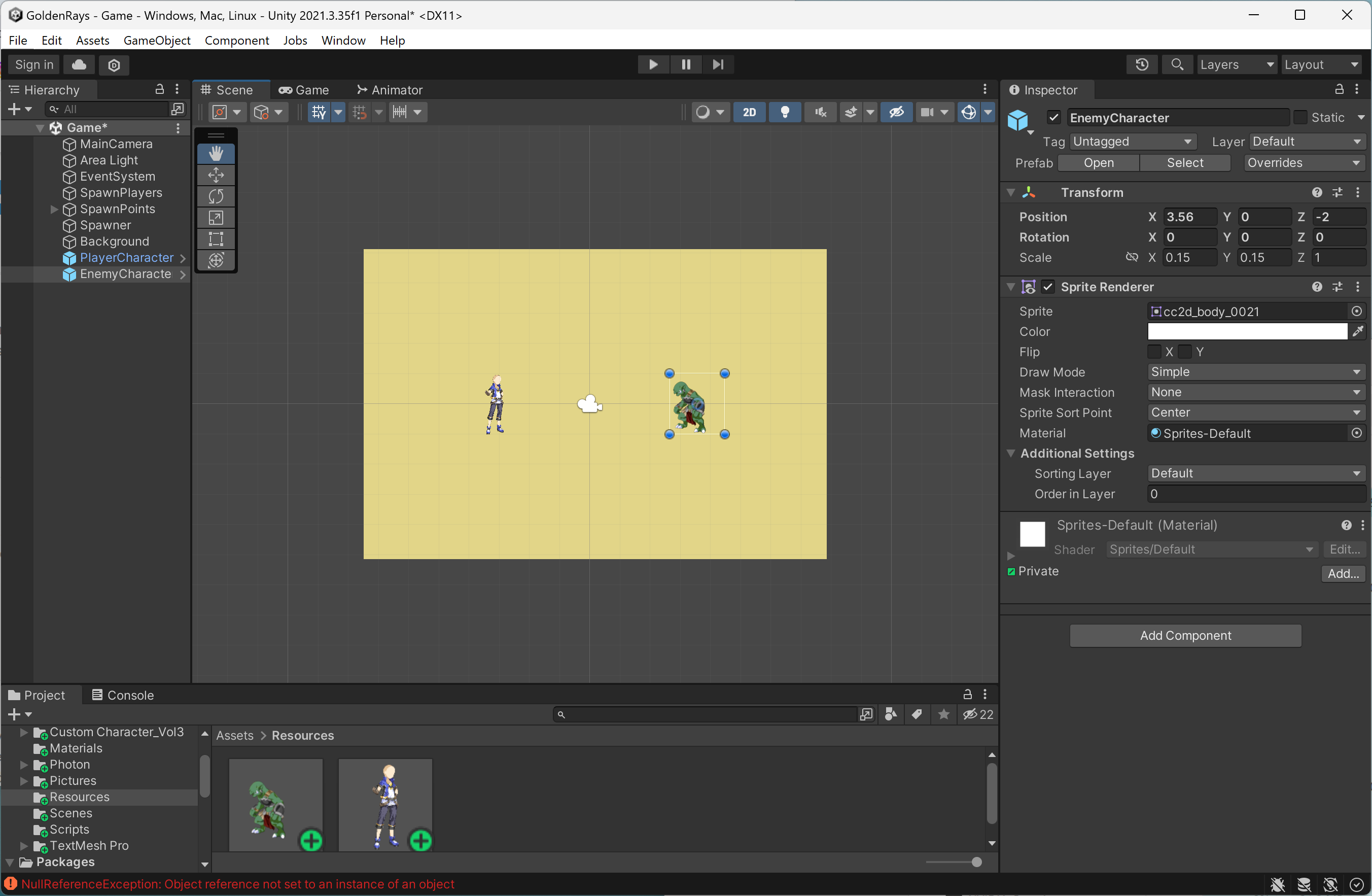 characters not showing in play unless pause it clicked. - Unity Engine - Unity Discussions