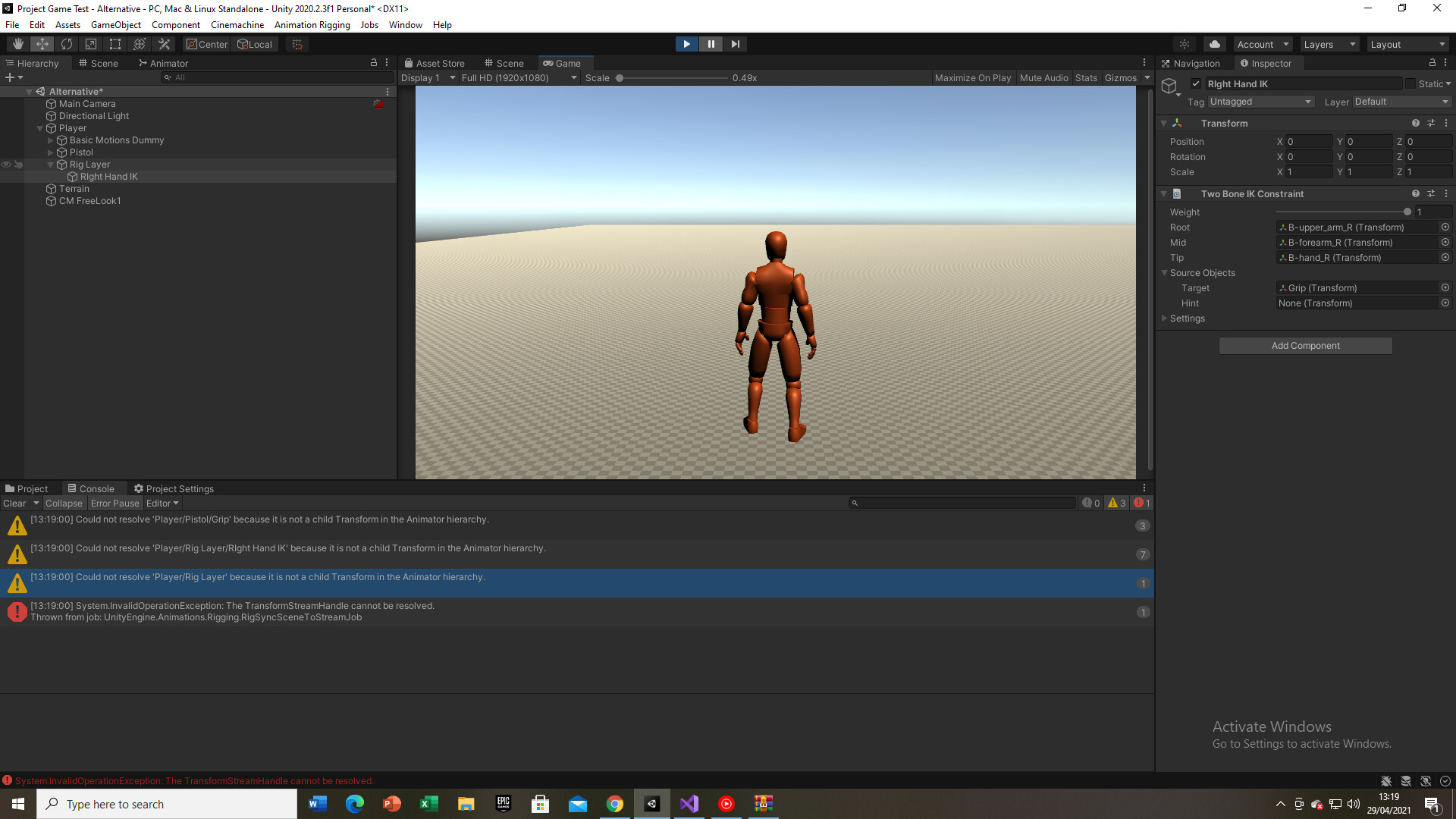 Problem with animation rigging and animator controller - Unity Engine - Unity Discussions