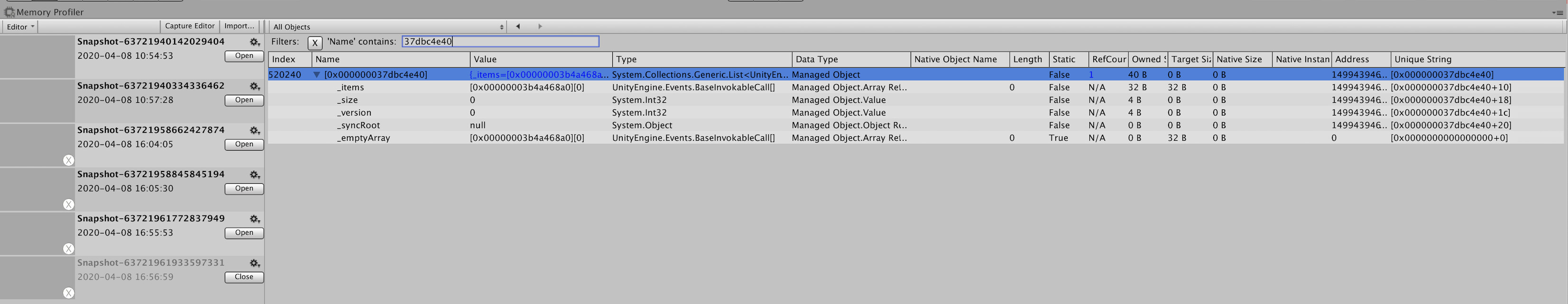 Memory Profiler Diff Bug? - Unity Engine - Unity Discussions