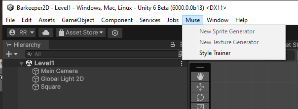 Muse generators greyed out in editor - Muse - Unity Discussions