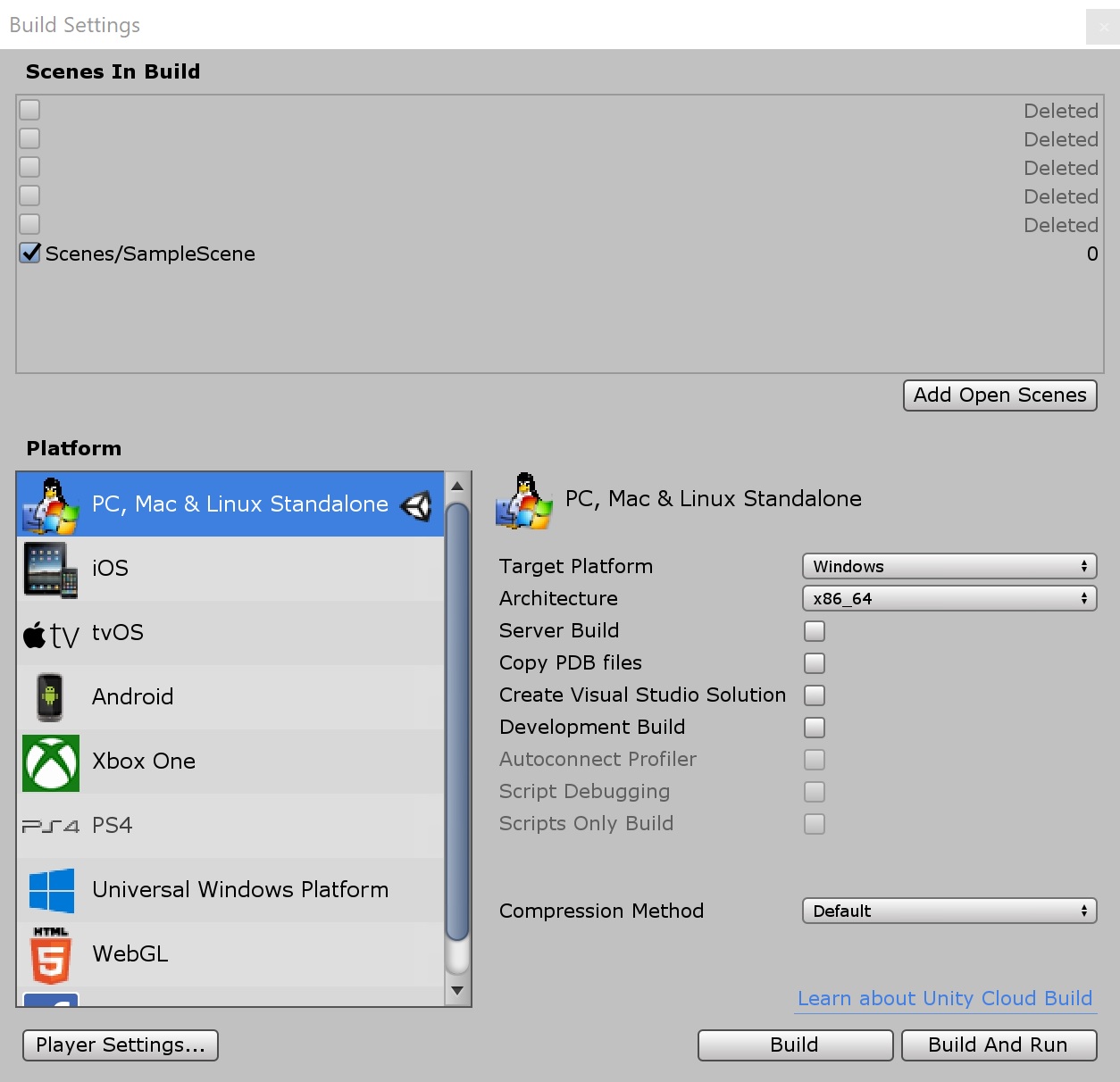 add open scenes button in build settings not working - Unity Engine - Unity Discussions