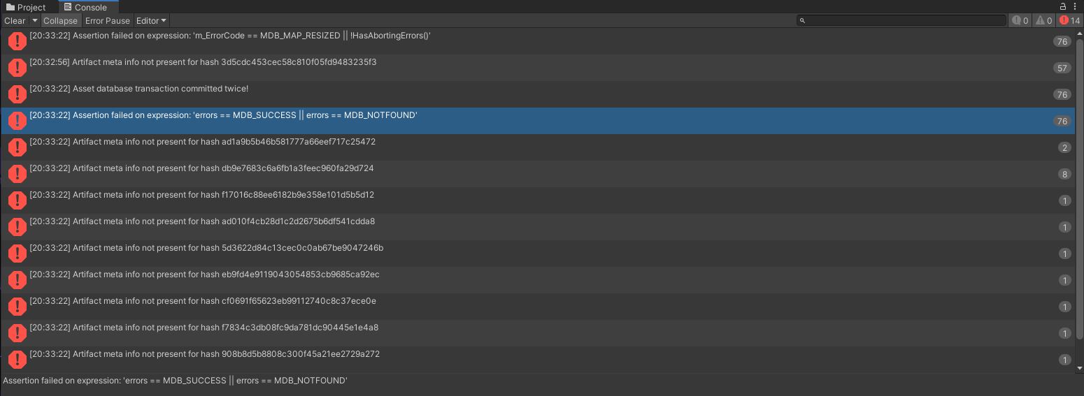Bug or Error? Asset database transaction committed twice! - Questions & Answers - Unity Discussions